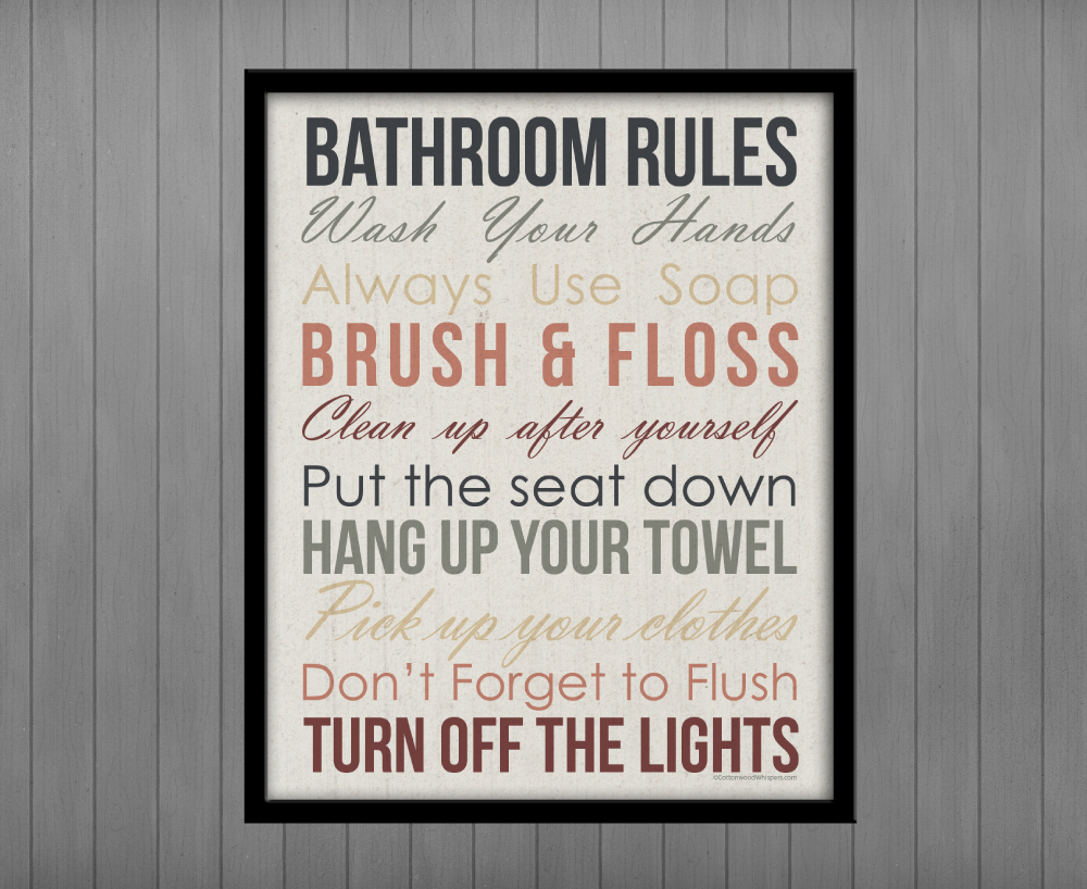 Bathroom Rules Printable Printables By Cottonwood Whispers