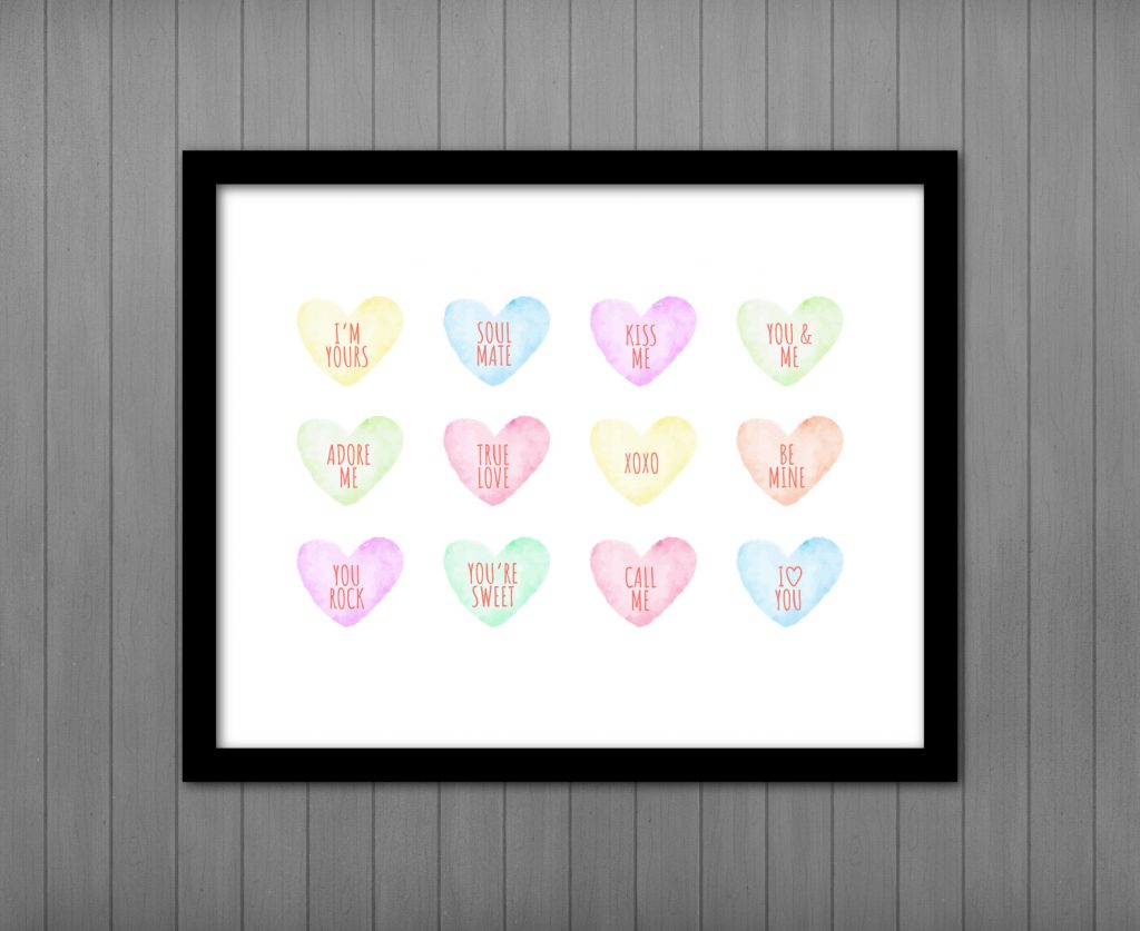 Candy Hearts PRINTABLE Valentine Sign • Printables by Cottonwood Whispers