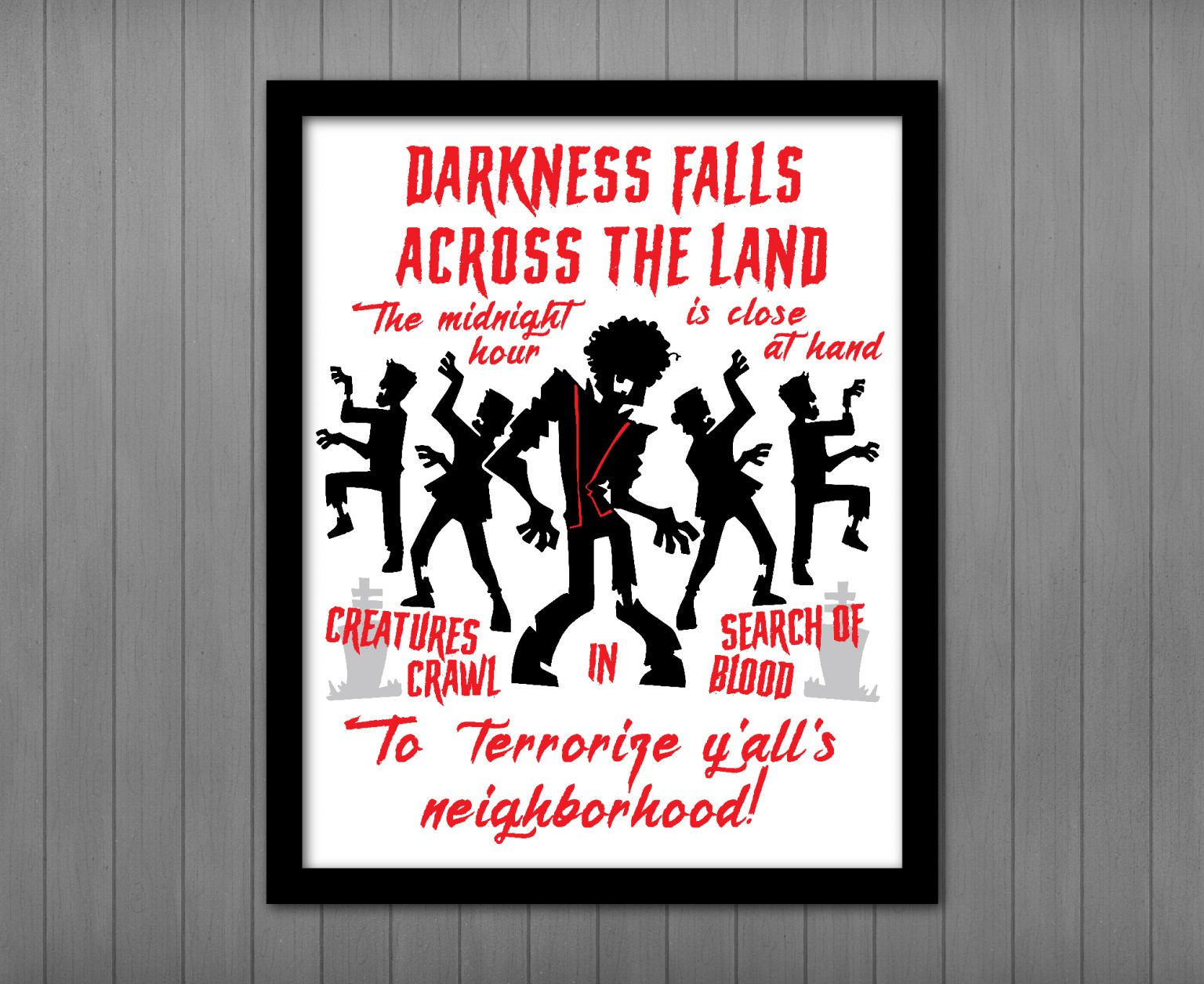 Thriller by Michael Jackson, Song Lyric PRINTABLE Halloween Party Decor ...