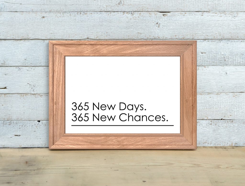 365 New Days, 365 New Chances - PRINTABLE Sign • Printables by ...